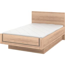 Holzbett Musterring "Sorrent, Bettgestell, Bettrahmen, teilmassiv Eiche", braun, B:120cm L:190cm, Betten, Bettgestell, Eiche teilmassiv, Liegeh&ouml;henverstellung, in schwebender Optik