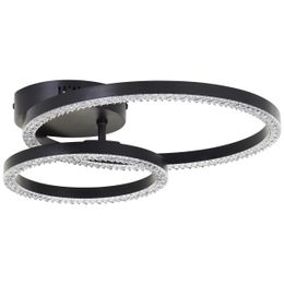 BRELIGHT LED Deckenleuchte "Aurelia", schwarz, H: 7cm, 1 Stk., Leuchten, 40 x 30 cm, schwenkbar, Kristalloptik, schwarz, LED Deckenleuchte