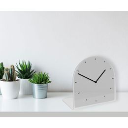Tischuhr queence "Helene", silber (silberfarben), Tischuhren, Tisch, Uhr, modern, ger&auml;uschlos