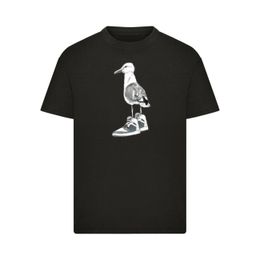 MisterTee Jungen T-Shirt "MisterTee The Seagull Sneakers Tee"schwarz, Gr. 110, bedruckt, 100% Baumwolle, Shirts