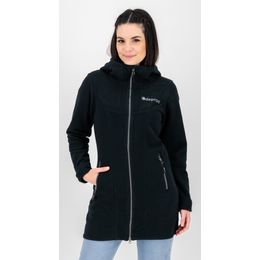 Fleecejacke DEPROC Active "GLORY APRIL", Damen, Gr. 36 (S), grau (anthrazit), Fleece, 100% Polyester, figurbetont h&uuml;ftbedeckend, gerader Abschluss, Jacken Fleecejacke, mit 2-Wege-Rei&szlig;verschluss