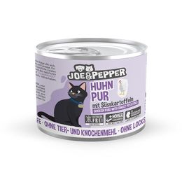 Joe & Pepper Cat Huhn pur mit S&uuml;&szlig;kartoffeln Katzen-Nassfutter ohne Getreide und Zucker 6x200g