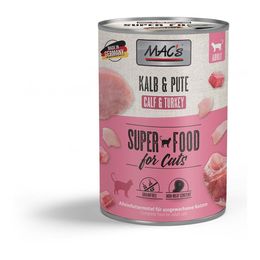 MAC's Cat Fleischmen&uuml; Kalb und Pute Katzen-Nassfutter getreidefrei 12x400g