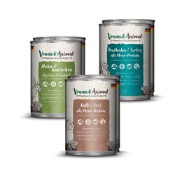 Venandi Animal - Probierpaket II 2xHuhn und Kaninchen, 2xKalb, 2xTruthahn 24x400g