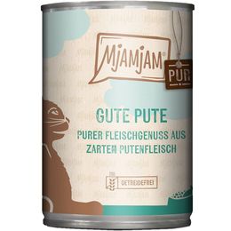 MjAMjAM purer Fleischgenuss gute Pute pur Katzen-Nassfutter hoher Fleischanteil 24x400g