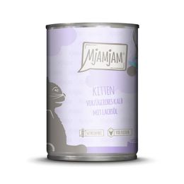 MjAMjAM Kitten Vorz&uuml;gliches Kalb mit Lachs&ouml;l Katzen-Nassfutter getreidefrei 6x400g