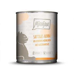 MjAMjAM saftiges Huhn an leckeren M&ouml;hrchen Katzen-Nassfutter getreidefrei 6x800g