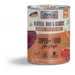 MAC's Dog Rentier, Rind und Gem&uuml;se Hunde-Nassfutter getreidefrei 6x800g