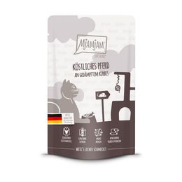 MjAMjAM Quetschie k&ouml;stliches Pferd an ged&auml;mpftem K&uuml;rbis Katzen-Nassfutter getreidefrei 12x125g
