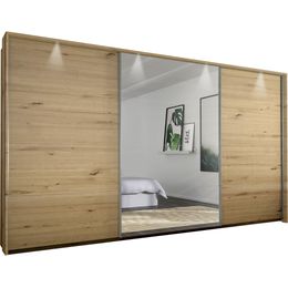 Kleiderschrank OTTO HOME "Mehrzweckschrank Aktenschrank M&ouml;bel Mietswohnung Schlafzimmer CORTONA", braun (eiche artisan), B:368cm H:214cm T:64cm, Holzwerkstoff, Schr&auml;nke, Kleiderschrank, inkl. Passepartout und Zubeh&ouml;r, optionale Beleuchtung MADE IN GERMANY