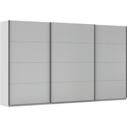 Schwebet&uuml;renschrank OTTO HOME "Kleiderschrank Schrank Garderobe AGORDO mit Dekor- oder Hochglanzfront", grau (seidengrau, griffleisten graumetallic), B:360cm H:210cm T:62cm, Holzwerkstoff, Schr&auml;nke, Schwebet&uuml;renschrank, in 4 Breiten und 2 H&ouml;hen MADE IN GERMANY