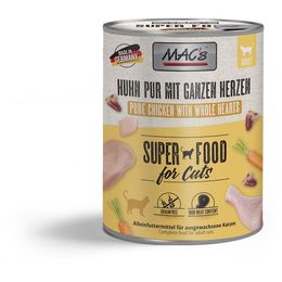 MAC's Cat Fleischmen&uuml; Huhn pur mit ganzen Gefl&uuml;gelherzen Katzen-Nassfutter getreidefrei 12x800g