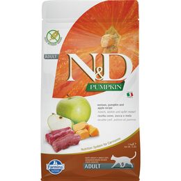 Farmina N&D Cat Pumpkin Adult mit Hirsch, K&uuml;rbis & Apfel Katzen-Trockenfutter getreidefrei 1,5kg