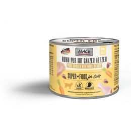 MAC's Cat Fleischmen&uuml; Huhn pur mit ganzen Gefl&uuml;gelherzen Katzen-Nassfutter getreidefrei 24x200g