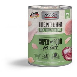 MAC's Cat Fleischmen&uuml; Ente, Pute und Huhn Katzen-Nassfutter getreidefrei 12x800g