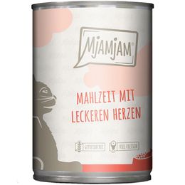 MjAMjAM Mahlzeit mit leckeren Herzen Katzen-Nassfutter hoher Fleischanteil 6x400g