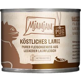 MjAMjAM purer Fleischgenuss k&ouml;stliches Lamm pur Katzen-Nassfutter hoher Fleischanteil 24x200g