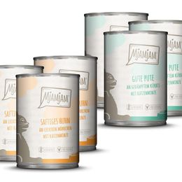 MjAMjAM Monopaket I mit Huhn und Pute Katzen-Nassfutter getreidefrei 6x400g