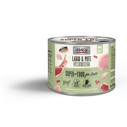 MAC's Cat Fleischmen&uuml; Lamm und Pute Katzen-Nassfutter getreidefrei 12x200g