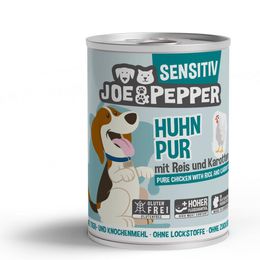 Joe & Pepper Sensitiv Huhn pur mit Reis & Karotten Hunde-Nassfutter getreidefrei 6x400g