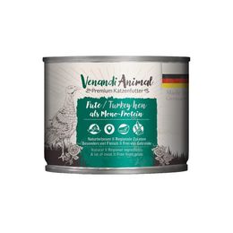 Venandi Animal Pute als Monoprotein Katzen-Nassfutter getreidefrei 6x200g