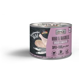 MAC's Cat Feinschmecker Men&uuml; Huhn und Makrele Katzen-Nassfutter getreidefrei 6x200g