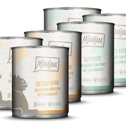 MjAMjAM Monopaket I mit Huhn und Pute Katzen-Nassfutter getreidefrei 6x800g
