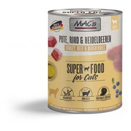 MAC's Cat Fleischmen&uuml; Pute, Rind und Heidelbeeren Katzen-Nassfutter getreidefrei 12x800g