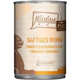 MjAMjAM purer Fleischgenuss saftiges H&uuml;hnchen pur Katzen-Nassfutter getreidefrei 6x400g