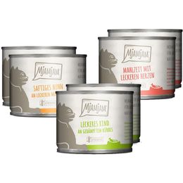 MjAMjAM Mixpaket I Huhn, Rind, Herzen Katzen-Nassfutter Alleinfuttermittel 6x200g