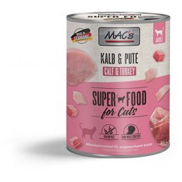MAC's Cat Fleischmen&uuml; Kalb und Pute Katzen-Nassfutter getreidefrei 6x800g