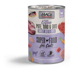 MAC's Cat Kitten Pute, Rind & Ente Katzen-Nassfutter getreidefrei 6x400g