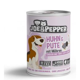 Joe & Pepper Dog Huhn & Pute mit M&ouml;hren Hunde-Nassfutter getreidefrei 6x400g