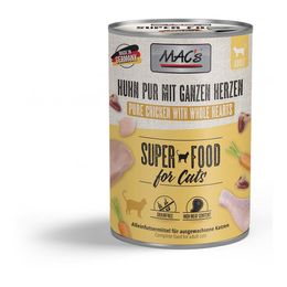 MAC's Cat Fleischmen&uuml; Huhn pur mit ganzen Gefl&uuml;gelherzen Katzen-Nassfutter getreidefrei 12x400g