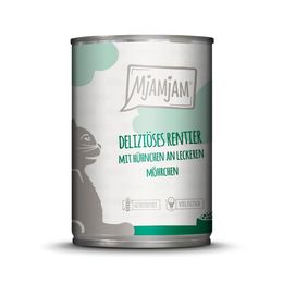 MjAMjAM delizi&ouml;ses Rentier mit H&uuml;hnchen Katzen-Nassfutter ohne Getreide 24x400g