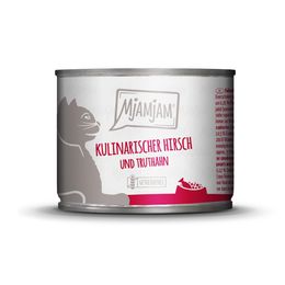 MjAMjAM kulinarischer Hirsch und Truthahn Katzen-Nassfutter ohne Zucker 6x200g