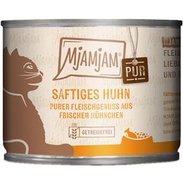 MjAMjAM purer Fleischgenuss saftiges H&uuml;hnchen pur Katzen-Nassfutter hoher Fleischanteil 24x200g