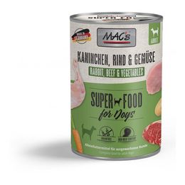 MAC's Dog Kaninchen, Rind und Gem&uuml;se Hunde-Nassfutter getreidefrei 12x400g