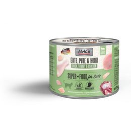 MAC's Cat Fleischmen&uuml; Ente Pute Huhn Katzen-Nassfutter Alleinfutter 12x200g