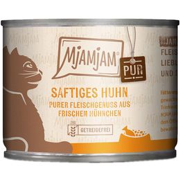 MjAMjAM purer Fleischgenuss saftiges H&uuml;hnchen pur Katzen-Nassfutter hoher Fleischanteil 6x200g