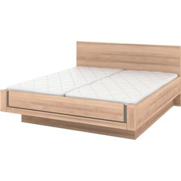 Holzbett Musterring "Sorrent, Bettgestell, Bettrahmen, teilmassiv Eiche", braun, B:180cm L:200cm, Betten, Bettgestell, Eiche teilmassiv, Liegeh&ouml;henverstellung, in schwebender Optik
