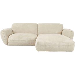 Ecksofa Trendmanufaktur "Be Chilled, modernes Lounge-Design mit stilvoller Kedernaht", cream, B:280cm H:85cm T:180cm, 88% Polyester, 12% Polyamid, Sofas, Ecksofa, mit softem Sitzkomfort, in hochwertigem Cord mit weicher Haptik