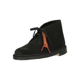 Clarks Damen Schn&uuml;rschuh "Desert Boot. Black Sde", Gr. 41schwarz, Leder, Schuhe, mit griffiger Laufsohle