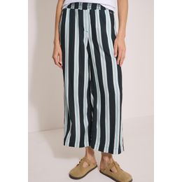 Cecil Damen Stoffhosepalm breeze gr&uuml;n, Gr. XL, gestreift, Stoff, 100% Viskose, Hosen, mit dekorativem Elastikbund