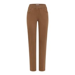 Bequeme Jeans RAPHAELA BY Brax "Style PAMINA", Damen, Gr. 36K (18), Kurzgr&ouml;&szlig;en, braun, Denim/Jeans, 93% Baumwolle, 5% Elastomultiester, 2% Elasthan, slim fit, Jeans
