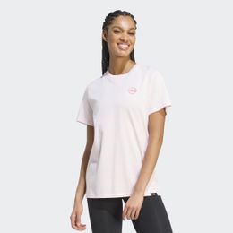 Damen T-Shirt "TRAVEL GRAFIK ; LOCKER GESCHNITTEN", rosa, Gr. XL, adidas Sportswear, Obermaterial: 100% Baumwolle, Shirts