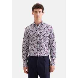 Seidensticker Herren Businesshemd "Schwarze Rose"weinrot, Gr. 40, bedruckt, 100% Baumwolle, Hemden, Slim 1/1 Kentkragen Druck