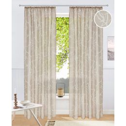 Gardine OTTO HOME "Anna" Gr. 1, taupe, B:140cm H:145cm, Ausbrenner, Polyester, Viskose, Gardinen, Gardine, Viskose, Polyester, &Auml;ste-Motiv