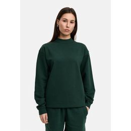 Sweatshirt DAILY COTTON "Daily Cotton Sweatshirt OVERSIZE CREW-NECK PULLOVER", M&auml;dchen, Gr. L, gr&uuml;n (gr&uuml;n washed), Obermaterial: 100% Baumwolle CO., Rundhals, Sweatshirts Sweatshirt