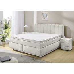 Jockenh&ouml;fer Boxspringbett, B:191cm L:218cmbeige 432, 07, JOCKENH&Ouml;FER GRUPPE, Bezug Bett: Flachgewebe (100% Polyester);Topper und Matratzenspiegel: 100%